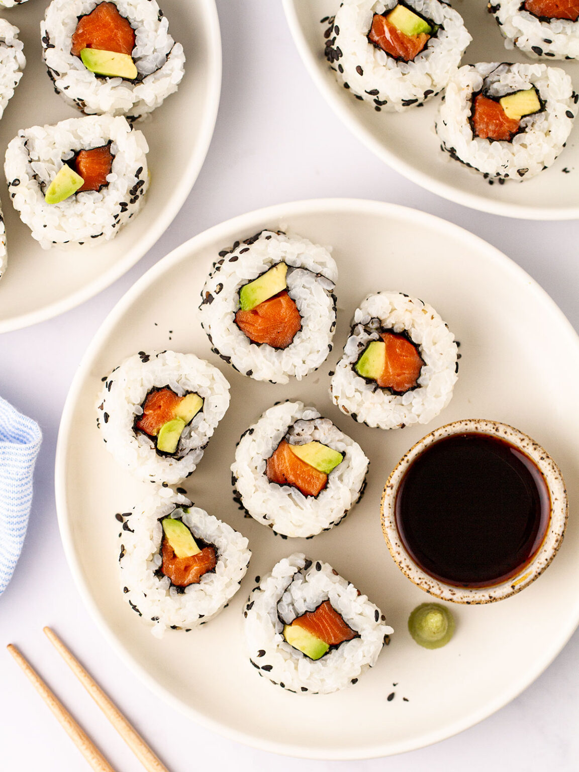 Salmon and Avocado Rolls - Sushi Staycation